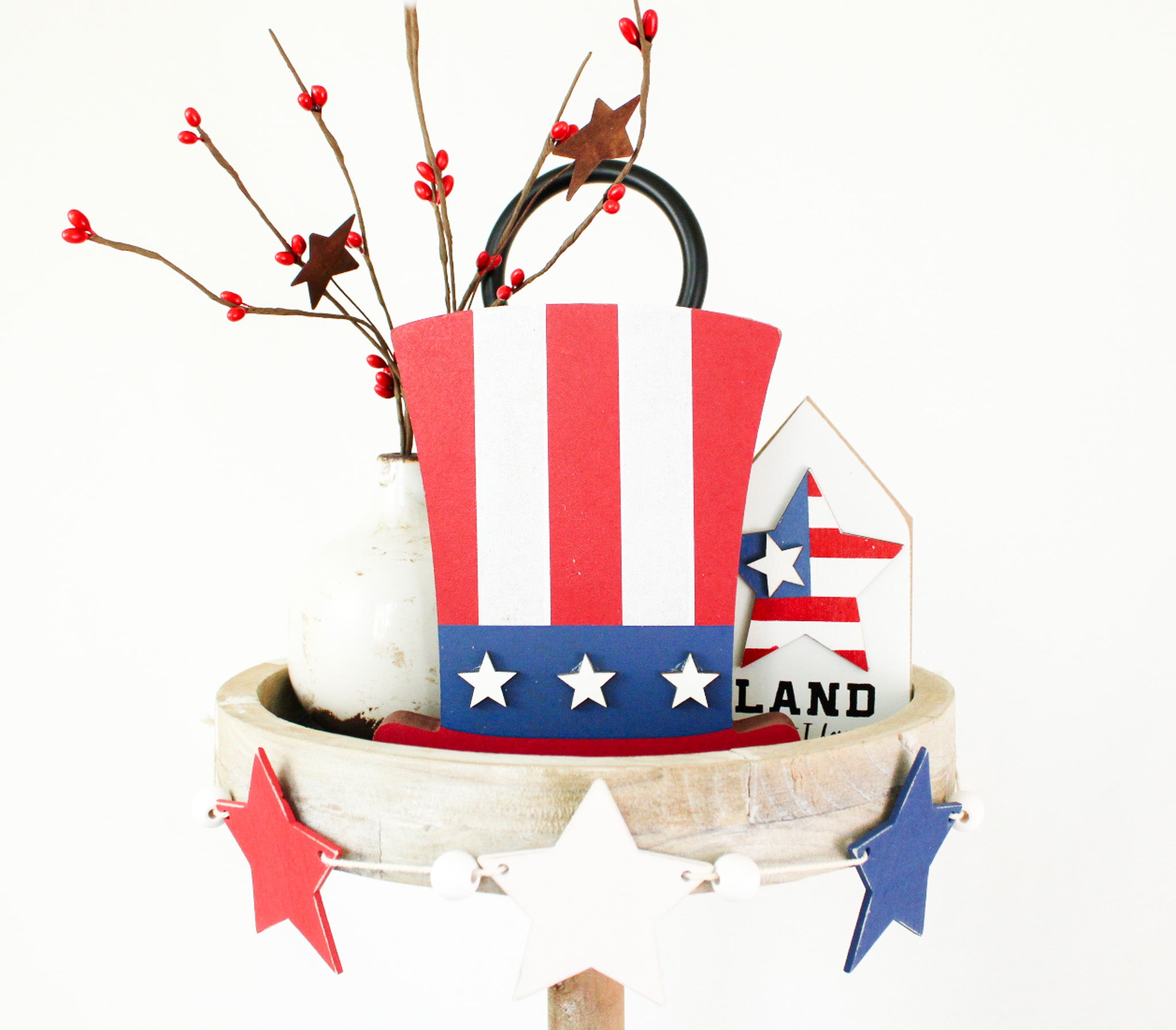 Uncle Sam Hat Sign – Tiered Tray Decor Box