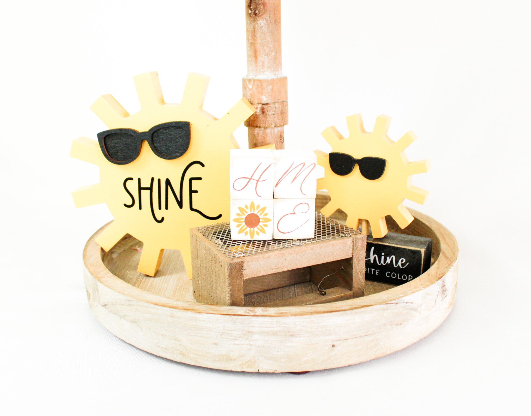 Sun "Shine" Sign – Tiered Tray Decor Box