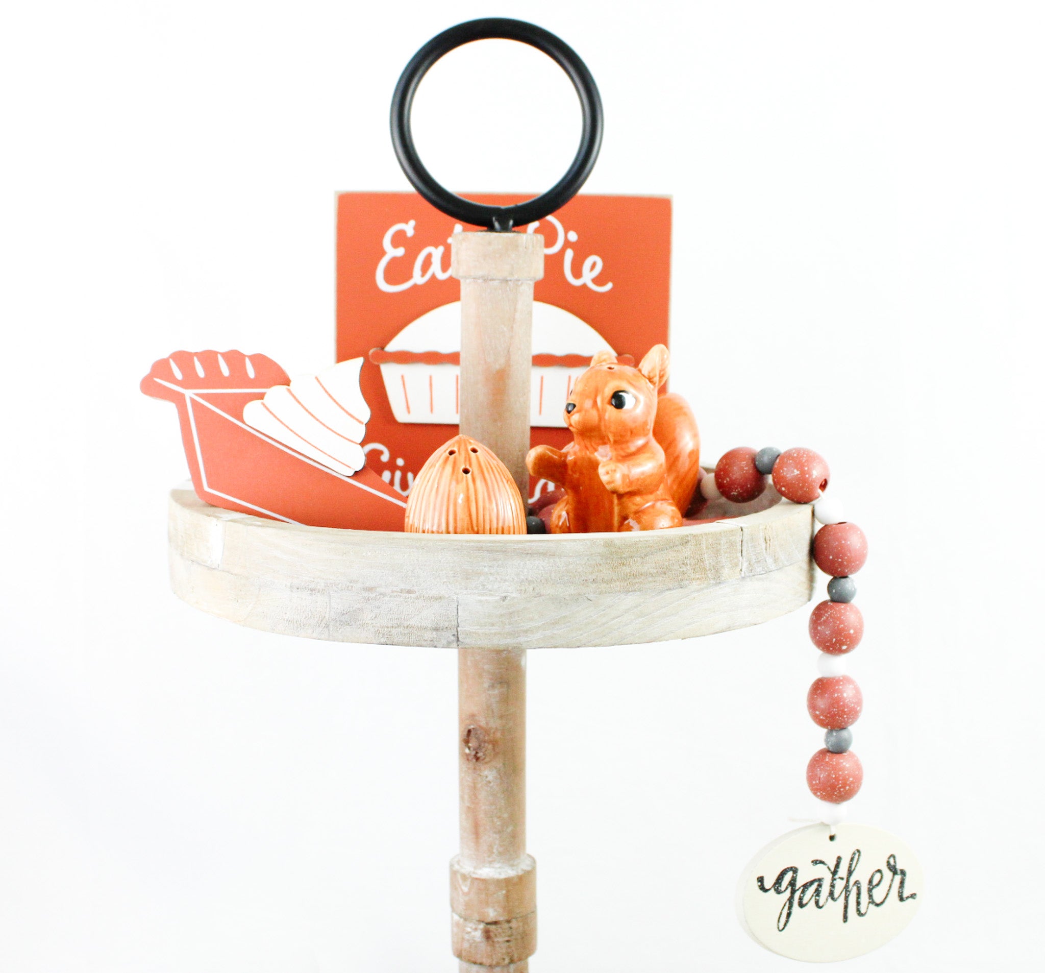 "Eat Pie & Give Thanks" Sign – Tiered Tray Decor Box