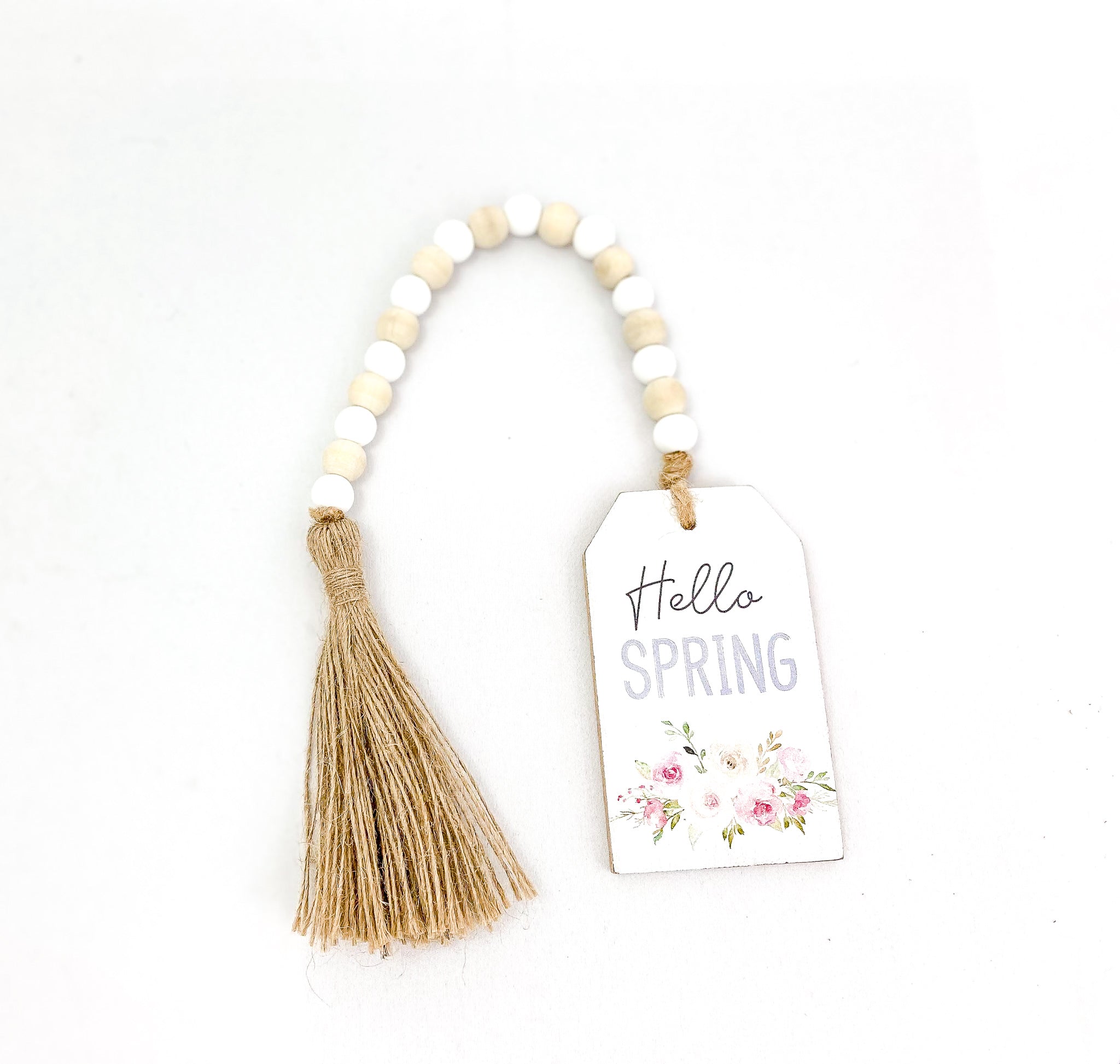 "Hello Spring" Tag – Tiered Tray Decor Box