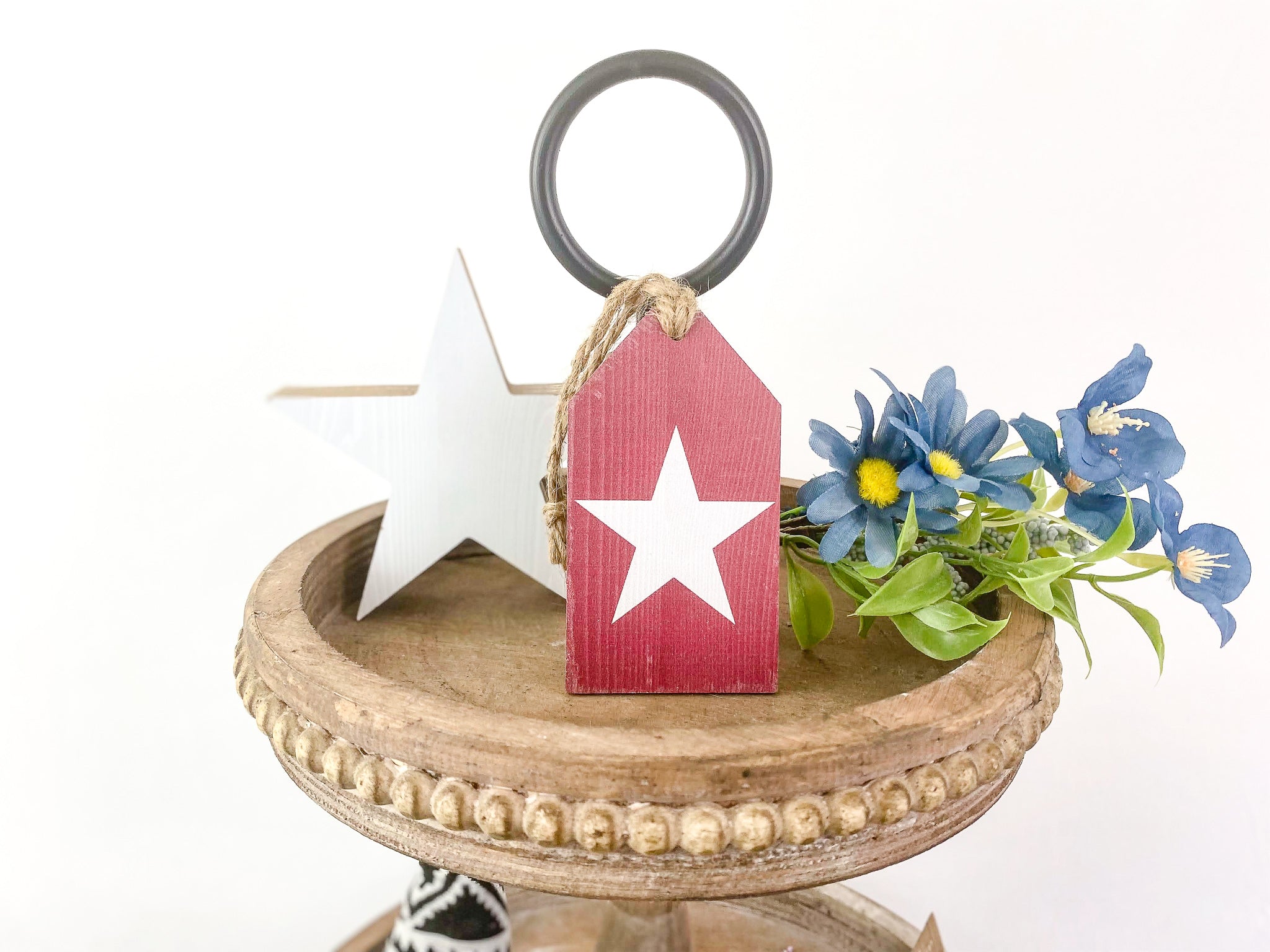 Red Star Tag – Tiered Tray Decor Box