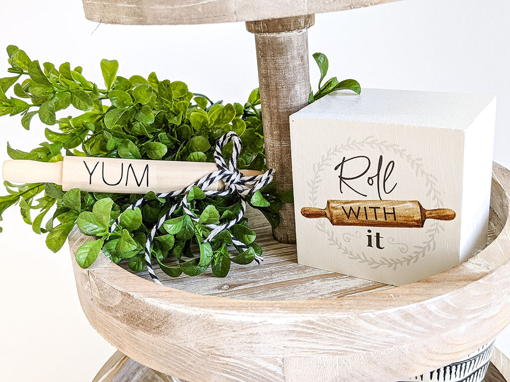 "Yum" Rolling Pin – Tiered Tray Decor Box